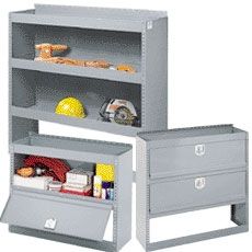 Low Profile Shelving, 48"" Wide, Closed Back, 1 Door