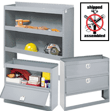 Low Profile Shelving, 60" Wide, Open Back